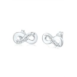Elli Damen Paar Ohrstecker "Infinity Symbol Kristalle 925 Sterling Silber", onesize,mit Steinen, Silber 925 (Sterlingsilber), silber, Silber 925