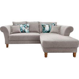 Ecksofa Home Affaire, B:262cm H:95cm T:198cm, grau, 100% Polyester, Wohnzimmer, Sofas, "Tassilo Mega Polsterecke mit Kaltschaum im Sitz, bequem,