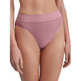 Calida Damen High-Waist-Slip "Elastic", Gr. XS, lila, Single Jersey, Obermaterial: 94% Baumwolle, 6% Elasthan, Unterhosen, breiter Softbund,