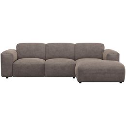 Ecksofa FLEXLUX, B:251cm H:73cm T:171cm, braun, 85% Polyester/15%Polyamide, Wohnzimmer, Sofas, "Lucera Chaislongue rechts oder links, L-Form,