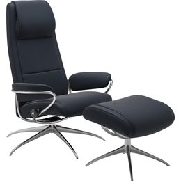 Relaxsessel stressless, B:80cm H:114cm T:74cm, blau, Leder BATICK: BATICK ist ein leicht korrigiertes, durchgef&auml;rbtes und genarbtes M&ouml;belleder, bei