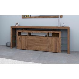 borchardt M&ouml;bel Sideboard BORCHARDT M&Ouml;BEL, B:220cm H:88cm T:35cm, braun, Wohnzimmer, Sideboards, "Rosario", Breite 220 cm