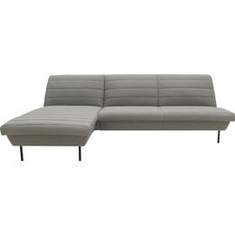 Ecksofa, B:274cm H:92cm T:168cm, grau, LOOKS by Wolfgang Joop, 100% Polyester, Wohnzimmer, Sofas, "LOOKS IX L-Form", Quersteppung, ohne Armlehnen