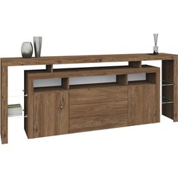 borchardt M&ouml;bel Sideboard BORCHARDT M&Ouml;BEL, B:220cm H:88cm T:35cm, braun, Wohnzimmer, Sideboards, "Rosario", Breite 220 cm