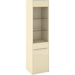 Standvitrine, B:48cm H:185cm T:42cm, beige, SET ONE BY Musterring, Glas, Holzwerkstoff, Schr&auml;nke, "Reno", Mit Gleitern und in verschiedenen Farben