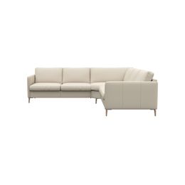 Ecksofa FLEXLUX, B:249cm H:85cm T:92cm, wei&szlig;, 100% Echteder, Wohnzimmer, Sofas, "Fiore, gleichschenklig, bequem durch hochwertigem Sitzaufbau",