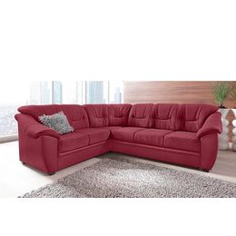 Sit & More Ecksofa SIT & MORE, B:262cm H:90cm T:212cm, rot, PRIMABELLE-Microfaser (100% Polyester);SOFTLUX/Struktur (Korpus in Kunstleder, Sitz und R&uuml;cken in