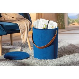 Hocker Inter Link, B:35cm H:45cm T:35cmgr&uuml;n, Samtvelours;100% Polyester, Wohnzimmer, Hocker, "Papua Stauraumhocker, Sitzhocker, Pouf, moderne