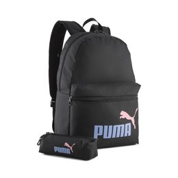 Puma Freizeitrucksack "Puma Phase 20 l Rucksack-Set Erwachsene", B/H/T: 12cm x 43,5cm x 14cm, onesizeschwarz intense lavender colorblock no.1 logo