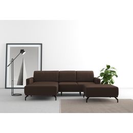 Sit & More Ecksofa SIT & MORE, B:251cm H:84cm T:163cm, braun, Wohnzimmer, Sofas, "Bailando L-Form", wahlweise mit Kopfteilverstellung und Vorziehsitz, motorisch