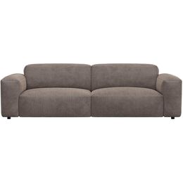 3-Sitzer FLEXLUX, B:252cm H:73cm T:102cm, braun, 85% Polyester/15%Polyamide, Sofas, "Lucera Sofa, super bequem durch hochwertigen Sitzaufbau mit