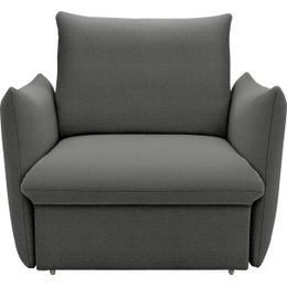 Sessel, B:120cm H:100cm T:97cm, grau, LOOKS by Wolfgang Joop, 95% Polyester, 5% Polyacryl, Wohnzimmer, Sessel, "LOOKS XII Schlafsesel,