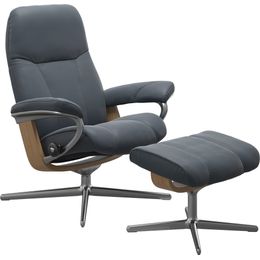 Relaxsessel stressless, B:82cm H:102cm T:72cm, blau, Leder BATICK: BATICK ist ein leicht korrigiertes, durchgef&auml;rbtes und genarbtes M&ouml;belleder, bei