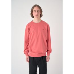 Cleptomanicx Herren Sweatshirt "Ligull", rot, Gr. M, meliert, 100% Baumwolle, Sweatshirts, mit kleiner M&ouml;wen-Stickerei