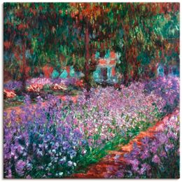 Wandbild Artland, B:70cm H:70cm, lila, Wohnzimmer, Bilder, "Der Garten des K&uuml;nstlers bei Giverny", als Alubild, Leinwandbild in verschied. Gr&ouml;&szlig;en