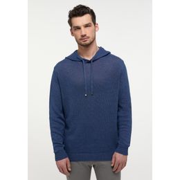 Eterna Herren Hoodieblau, Gr. M, 27% Baumwolle, 73% Leinen, Sweatshirts