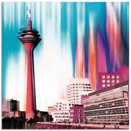 Glasbild Artland, B:50cm H:50cm, bunt, K&uuml;che, Bilder, "D&uuml;sseldorf Skyline Collage I", in verschiedenen Gr&ouml;&szlig;en