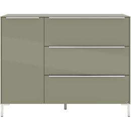 Sideboard, B:137cm H:108cm T:42cm, gr&uuml;n, SET ONE BY Musterring, Glas, Holzwerkstoff, Wohnzimmer, Sideboards, "Reno", Mit Winkelfu&szlig; in diversen
