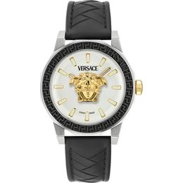 Versace Damen Quarzuhr "MEDUSA DECO GENT", schwarz, Armbanduhren, Armbanduhr, Herrenuhr, Swiss Made, Saphirglas, Lederarmband, analog