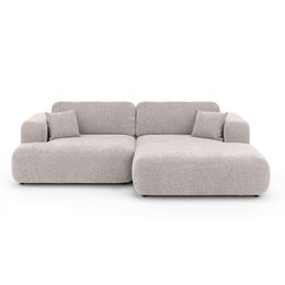 Ecksofa OTTO HOME "VEEVIA L-Form, Schlafsofa, Verl&auml;ssliche Qualit&auml;t, Breite 256cm", creme, B:256cm H:76cm T:161cm, 100% Polyester, Sofas, Ecksofa, mit Bettkasten, belastbar bis 480kg, inklusive R&uuml;cken- und Zierkissen