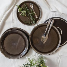 M&auml;ser M&Auml;SER Suppenteller "NIARA, Teller Set, Steinzeug", 24cmschwarz, grau, Speiseteller