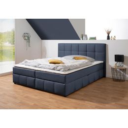 Boxbett Home Affaire, B:172cm L:230cmdenim, blau, Komplettbetten, "Niemes inkl. Bettkasten und Topper, auch in &Uuml;berl&auml;nge erh&auml;ltlich", Boxbett mit