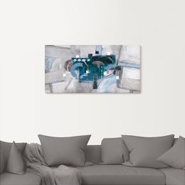 Wandbild Artland, B:150cm H:75cm, blau, Wohnzimmer, Bilder, "Abstrakte blaue Kreise", als Alubild, Leinwandbild, Poster in verschied. Gr&ouml;&szlig;en