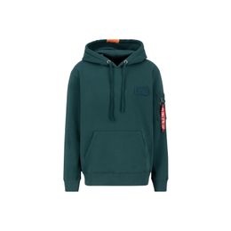Herren Hoodie "Red Stripe Hoodie", gr&uuml;n, Gr. S, Alpha Industries, Obermaterial: 80% Baumwolle, 20% Polyester, Sweatshirts
