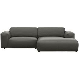 Ecksofa FLEXLUX, B:257cm H:73cm T:171cm, grau, 100% Echteder, Wohnzimmer, Sofas, "Lucera Chaislongue rechts oder links, L-Form, bequem", modern &