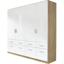 Dreht&uuml;renschrank Rauch, B:181cm H:197cm T:54cm, wei&szlig;, Holzwerkstoff, Schr&auml;nke, "Kleiderschrank Schrank Garderobe Schlafzimmerschrank CELLE", in 4