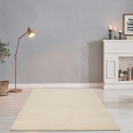 Wollteppich Theko, B:200cm H:25mm L:300cm, beige, Wolle, Wohnzimmer, Teppiche, "Hadj Uni", echter Berber Teppich, reine Wolle, meliert, handgekn&uuml;pft