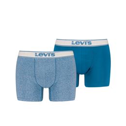 Levi's LEVI'S Herren Boxershorts "LEVIS MEN VNTG HTR BOXER BRIEF ORG CO 2P", Gr. S, blau, Obermaterial: 95% Baumwolle, 5% Elasthan, Unterhosen, mit breitem