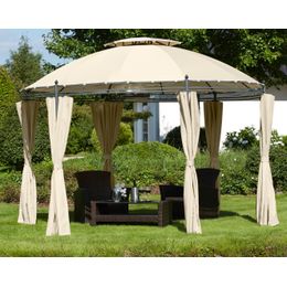 Pavillon Konifera, beige, Garten, Pavillons, "Tino", BxT: 350 x 350 cm