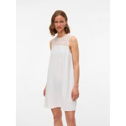 V&eacute;ro Moda VERO MODA Damen Minikleid "VMALVA CROCHET SHORT DRESS WVN GA", wei&szlig;, Gr. S, unifarben, Web, Obermaterial: 100% Polyester, Kleider, Sommerkleid