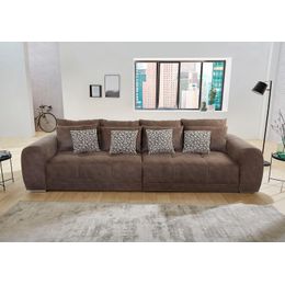 Jockenh&ouml;fer Big-Sofa, B:306cm H:83cm T:134cm, braun, JOCKENH&Ouml;FER GRUPPE, Feinstruktur (100% Polyester) in Sitz, R&uuml;cken- und Zierkissen;Luxus-Microfaser Alca Top