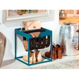 Beistelltisch Inter Link, B:35cm H:40cm T:35cm, blau, Wohnzimmer, Tische, "Club NY, Magazinenst&auml;nder, Metall & Filz, modernes Design, Ablagetisch",