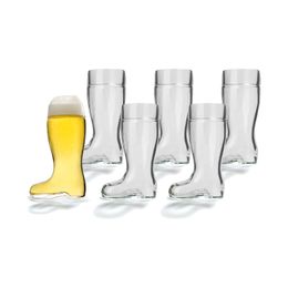 ST&Ouml;LZLE Bierglas "Biergl&auml;ser Stiefel 250 ml 6er Set transparent", bunt, Trinkgef&auml;&szlig;e