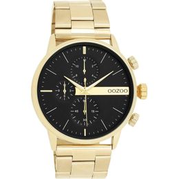 Oozoo Herren Quarzuhr, gold, Armbanduhren, Armbanduhr, Herrenuhr, Edelstahlarmband, Chrono-Look