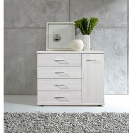 Kombikommode Wiemann, B:93cm H:86cm T:42cm, grau, Holzwerkstoff, Schlafzimmer, Sideboards, "Bern", vormontiert