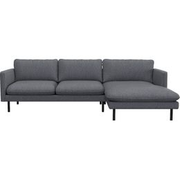 Ecksofa FLEXLUX, B:261cm H:61cm T:165cm, blau, 62% Polyester, 17% Cotton, 14% Viscose, 7% Linen, Wohnzimmer, Sofas, "Bolzano, elegant und bequem,