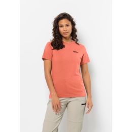 Jack Wolfskin Damen T-Shirt "ESSENTIAL T W", rot, Gr. XS, Obermaterial: 100% Cotton organic; Kontrast: 100% Cotton organic, Shirts