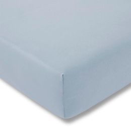 Bettlaken Estella, B:100cm L:200cm, blau, Jersey-Elasthan, Obermaterial: 97% Baumwolle, 3% Elasthan, Bettlaken, "Zwirnjersey", langlebig,