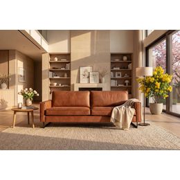 3-Sitzer Home Affaire, B:236cm H:85cm T:97cm, braun, Kunstleder (65% Polyester, 35% Lederfasern);Cord (92% Polyester, 8% Polyamide), Sofas,