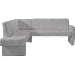 Eckbank Home Affaire, B:210cm H:89cm T:160cm, grau, Holzwerkstoff, Massivholz, Polyester, Esszimmer, Sitzb&auml;nke, "Umag", Sitz und R&uuml;cken gepolstert,
