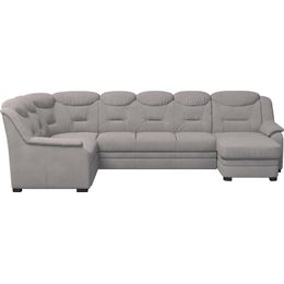 Wohnlandschaft COTTA, B:330cm H:99cm T:211cm, silber, 100% Polyester, Sofas, "Marcus U-Form", wahlweise mit Bettfunktion & Stauraum