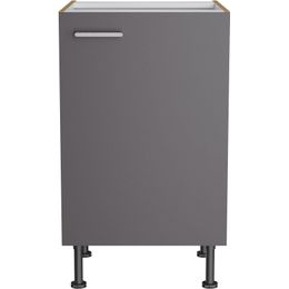 Unterschrank KOCHSTATION, B:50cm H:87cm T:58,1cmanthrazit, eiche hell, K&uuml;che, Schr&auml;nke, "KS-Lucy", Breite 50 cm, mit 1 T&uuml;r, 1 Einlegeboden,