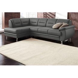 Sit & More Ecksofa SIT & MORE, B:250cm H:85cm T:164cm, grau, Luxus-Kunstleder;Kunstleder Softlux;NaturLEDER (echtes Rindleder)/Korpus passendes Kunstleder