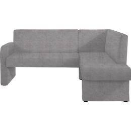 Eckbank Home Affaire, B:190cm H:89cm T:140cm, grau, Holzwerkstoff, Massivholz, Polyester, Esszimmer, Sitzb&auml;nke, "Umag", Sitz und R&uuml;cken gepolstert,