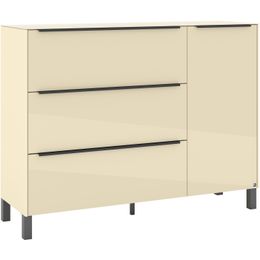Sideboard, B:137cm H:106cm T:42cm, beige, SET ONE BY Musterring, Glas, Holzwerkstoff, Wohnzimmer, Sideboards, "Reno", Mit Vierkantfu&szlig; in diversen