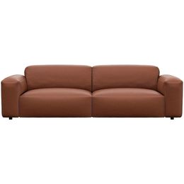 3-Sitzer FLEXLUX, B:252cm H:73cm T:102cm, braun, 100% Echteder, Sofas, "Lucera Sofa, super bequem durch hochwertigen Sitzaufbau mit Kaltschaum",